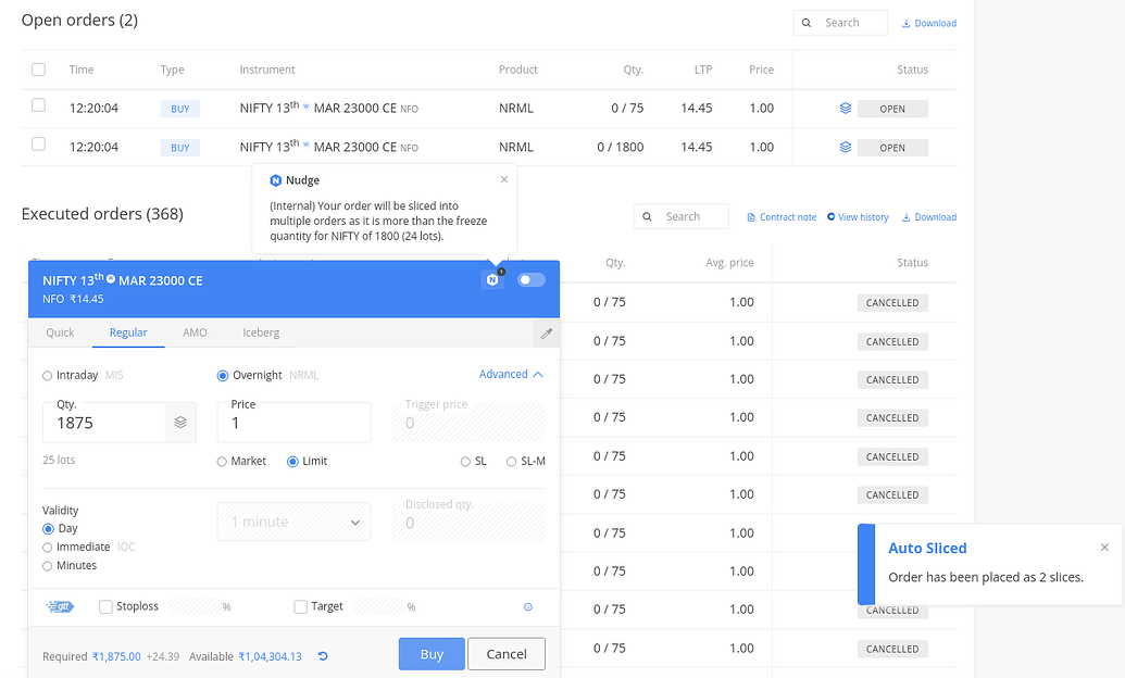 New Features on the Order Window: Order Slicing, Market Protection ...
