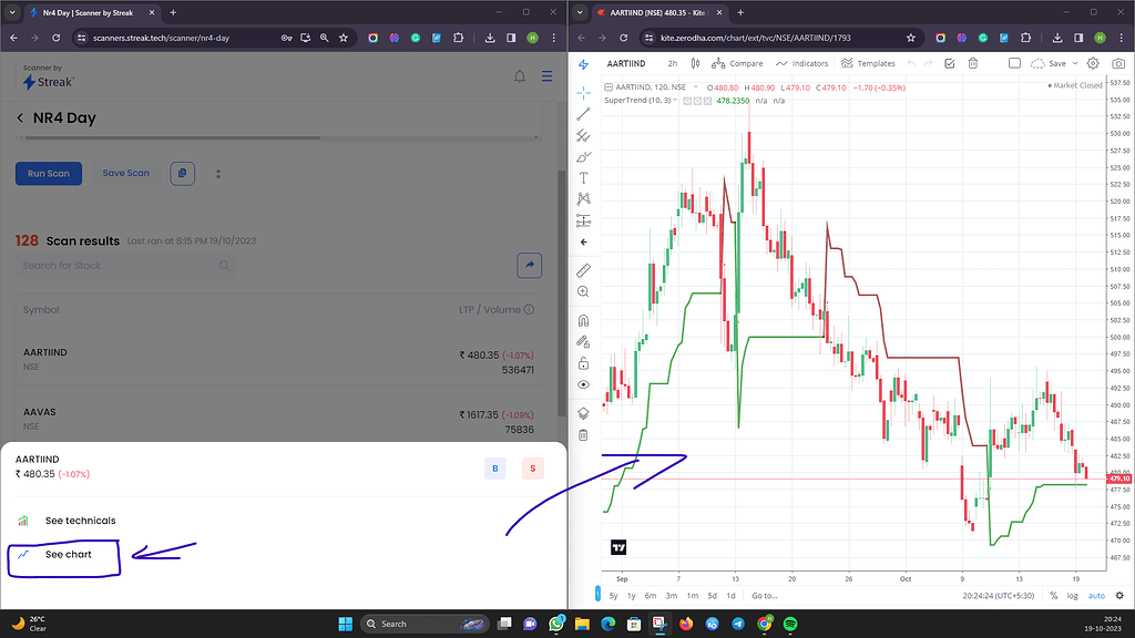 How to change the chart type in Free Streak Scanner - Algos, strategies, code - Trading Q&A by ...