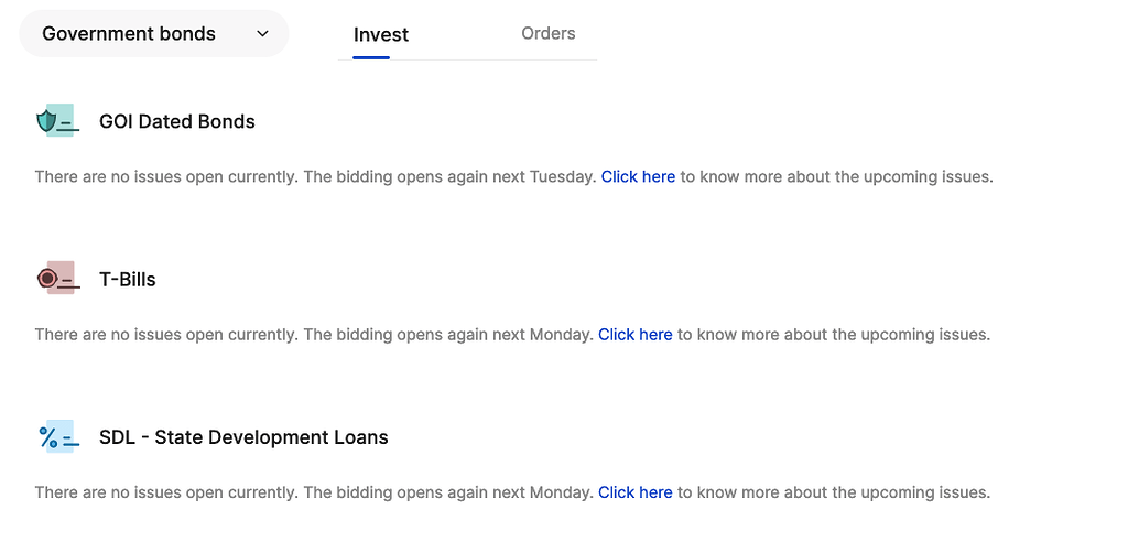 GSec bonds on coin - Coin - Direct MF - Trading Q&A by Zerodha - All ...
