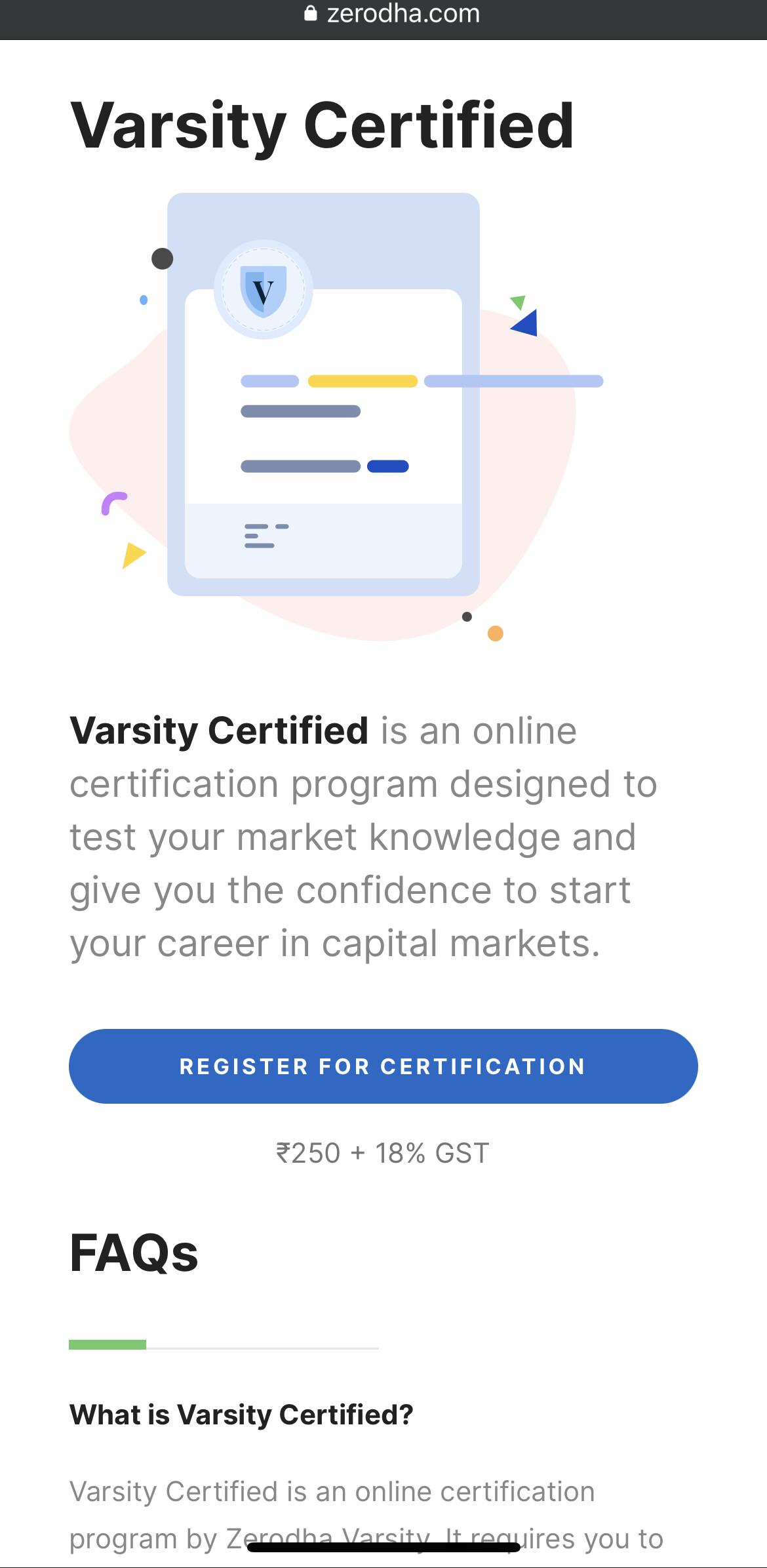 I Have Earned A Certificate From Zerodha Varsity Technical 46 OFF